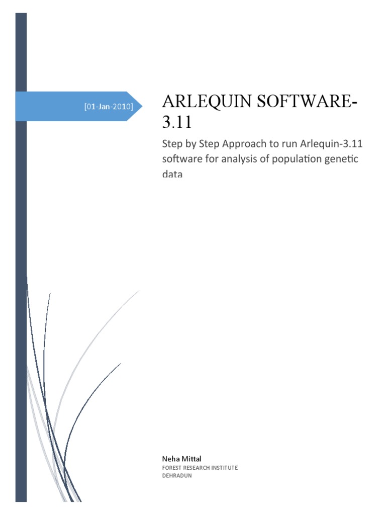 Arlequin Software-3.11: Step by Step Approach To Run Arlequin-3.11 ...