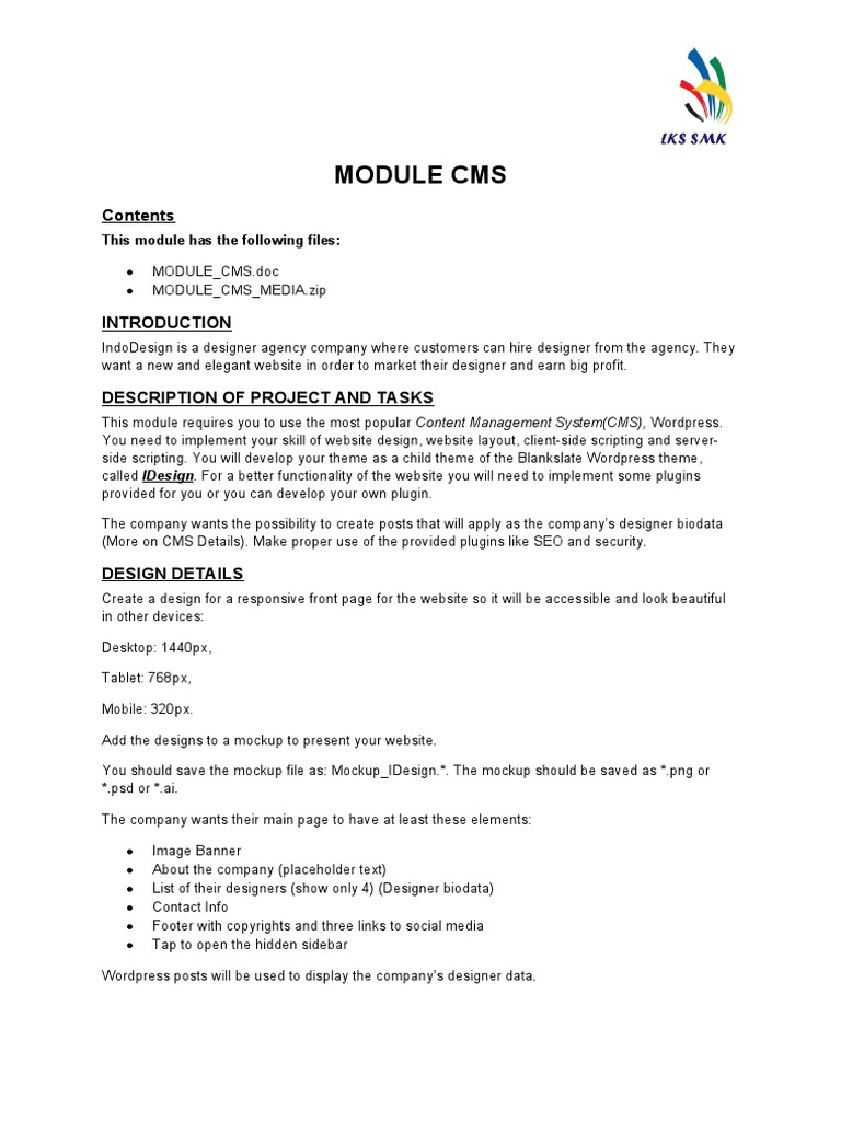 Module CMS: This Module Has The Following Files | PDF | Word Press ...