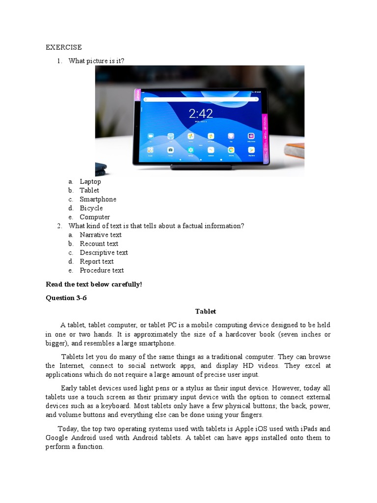 Worksheet of X | PDF | Tablet Computer | Smartphone