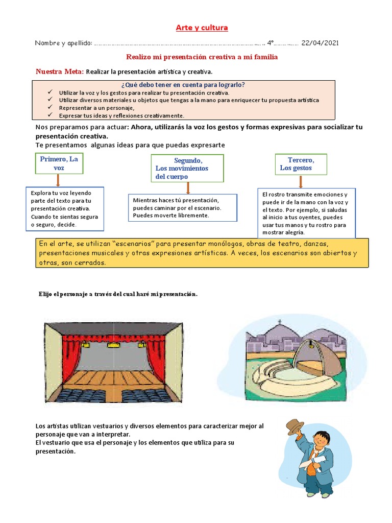 Ficha de Arte y Cultura 22 de Abril | PDF | Artes del lenguaje y ...
