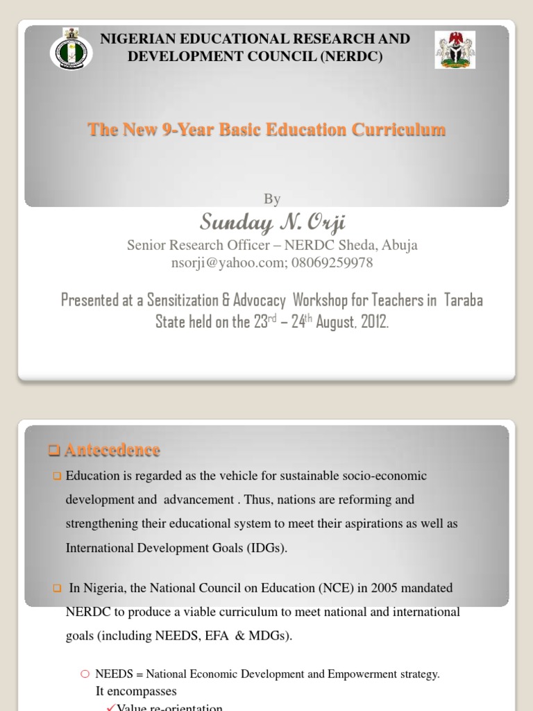The New Basic Education Curriculum in Ni | PDF | Curriculum | Test ...