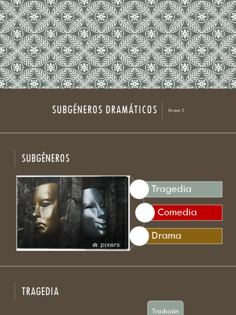 Subgéneros Dramáticos | PDF | Comedia | Tragedia