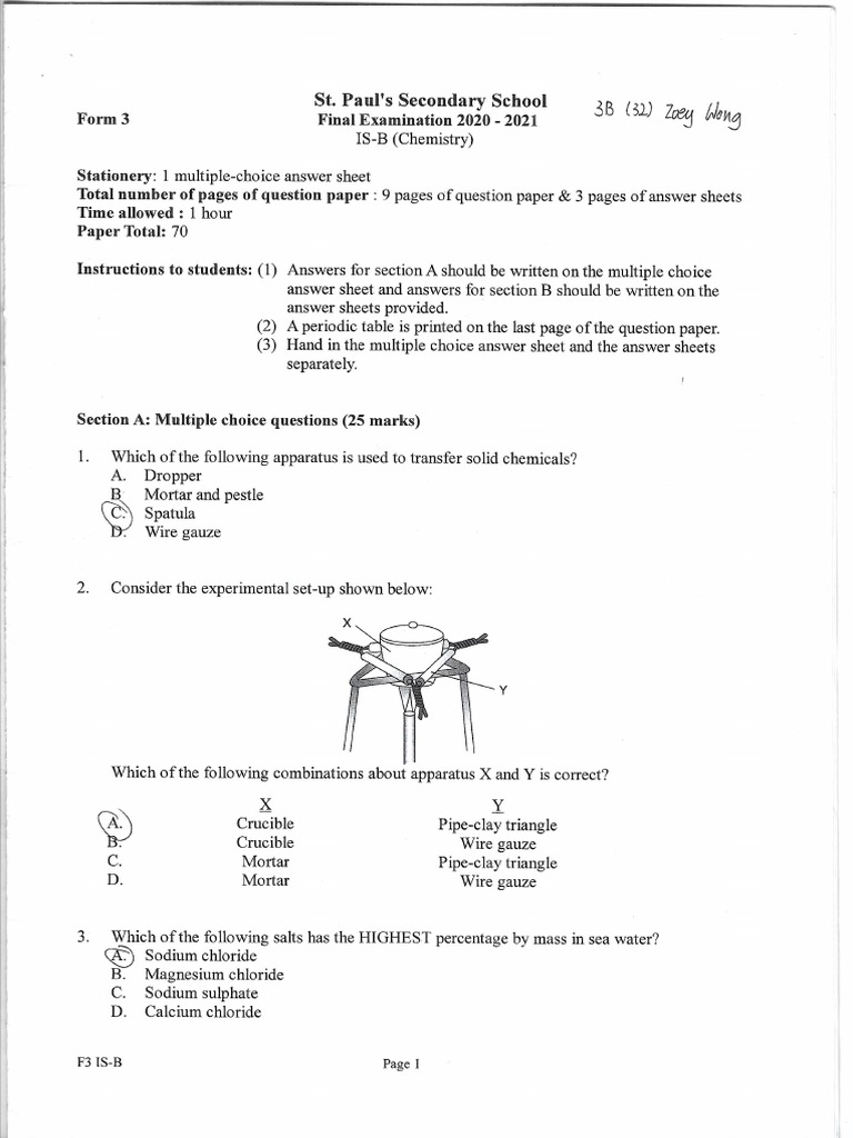 Chem Final Exam | PDF