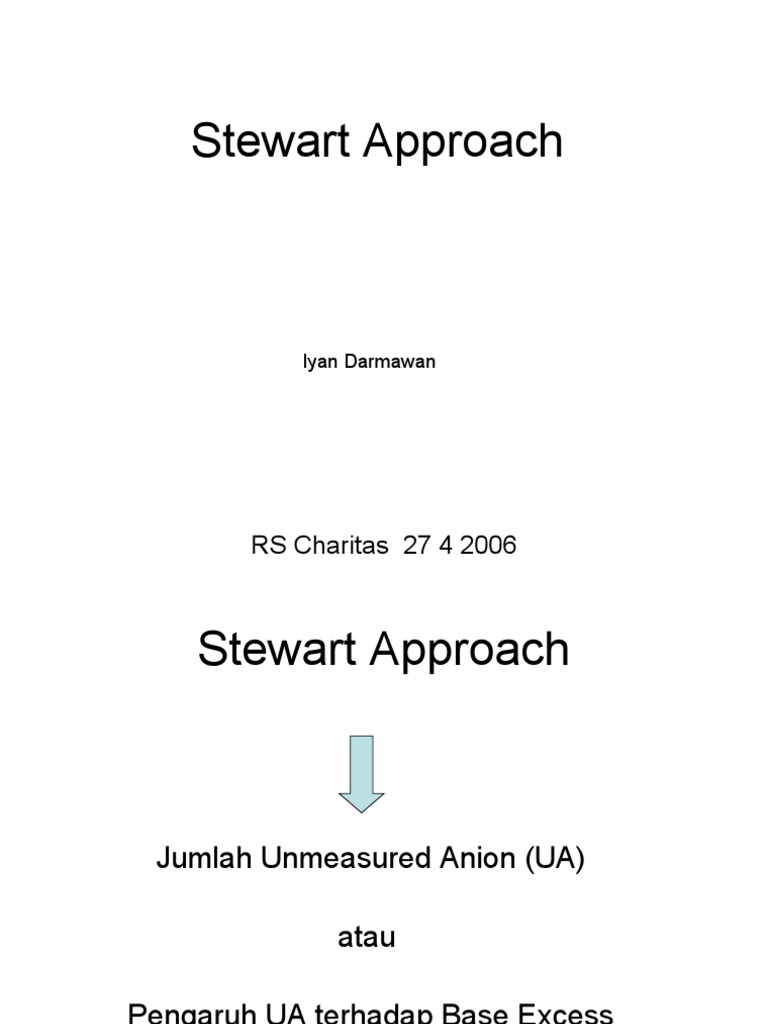 Stewart Approach to Acid-Base Disorders | PDF | Chloride | Intensive ...
