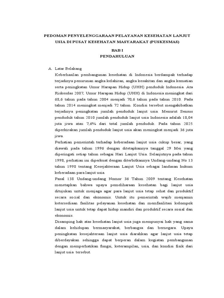 Pedoman Lansia 2019 | PDF