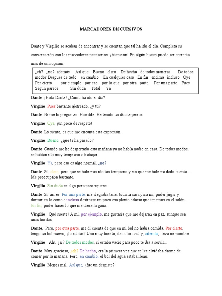 Marcadores Discursivos | PDF