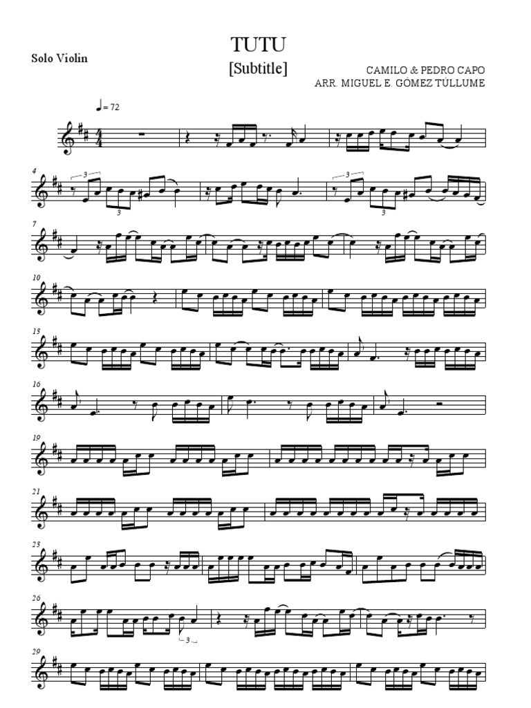 Tutu Camilo & Pedro Capo Violin Solo | PDF