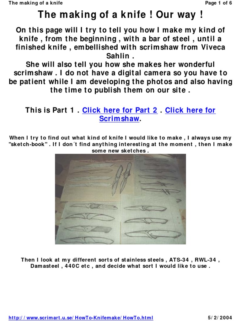 Making A Knife PDF | PDF | Knife | Crafts