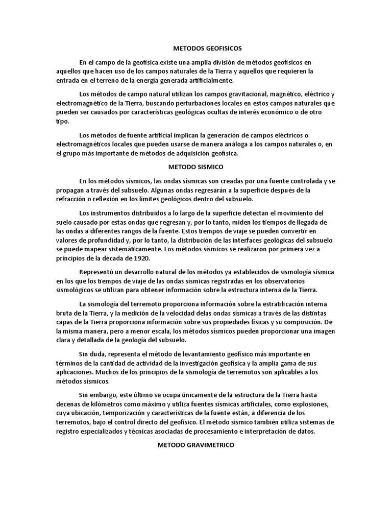 Metodos Geofisicos | PDF | Olas | Tierra