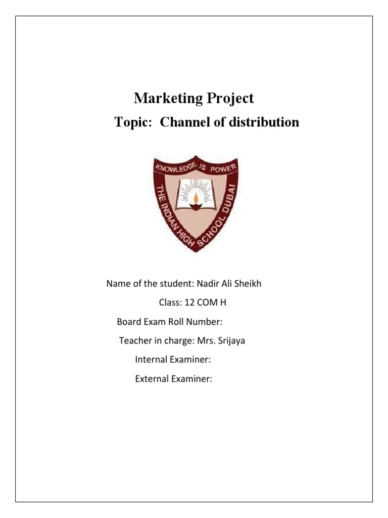 Marketing Project: Topic: Channel of Distribution | PDF | Retail | Soft ...