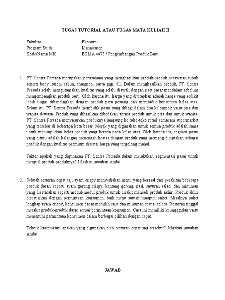 Tugas 2 Ekma4473 | PDF