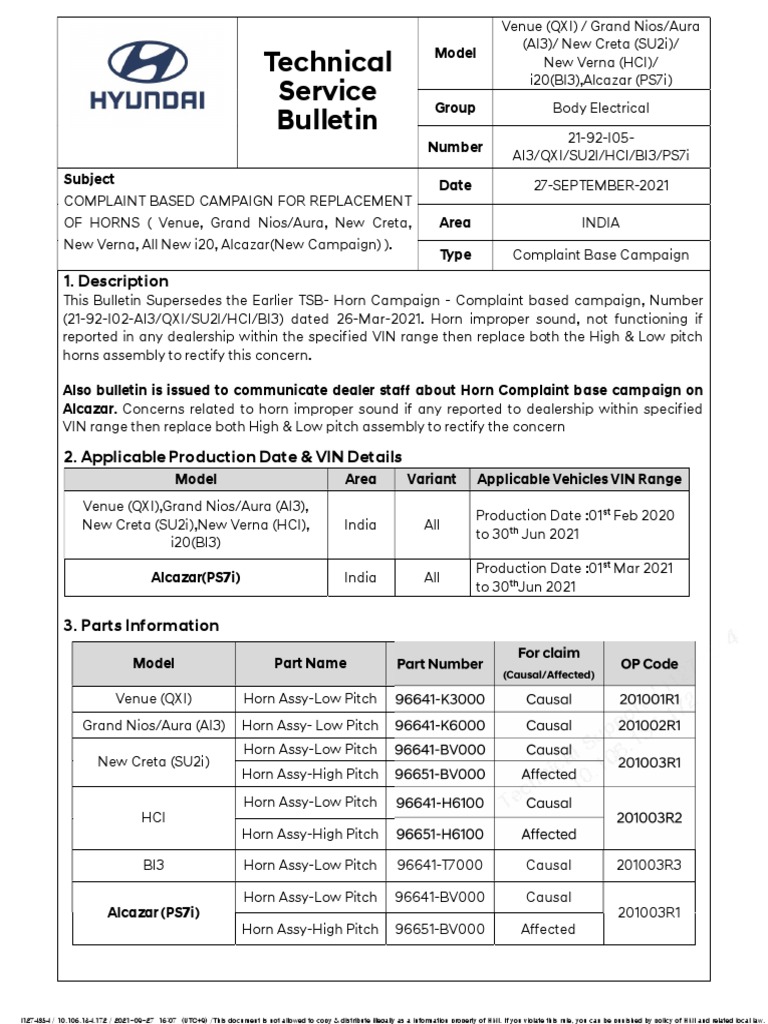 Technical Service Bulletin: 1. Description | Download Free PDF ...