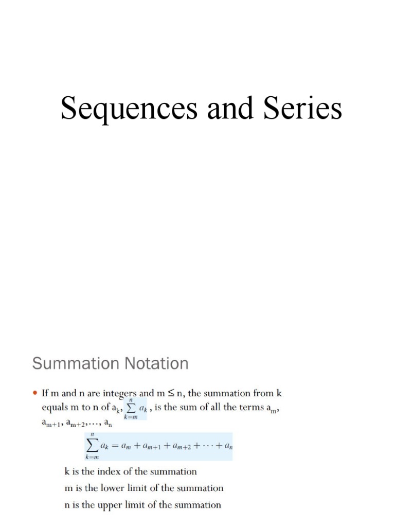 Sequences and Series Part 1 | PDF | Summation | Sequence