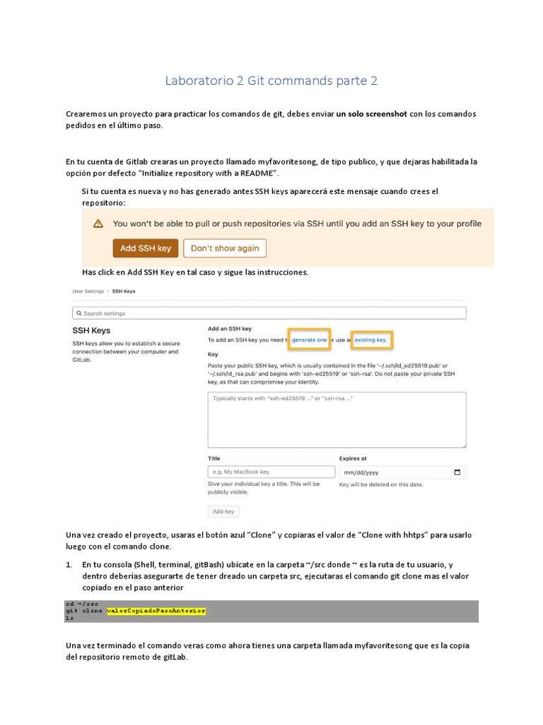 Laboratorio 2 - Git Commands p2 | PDF | Informática | Software