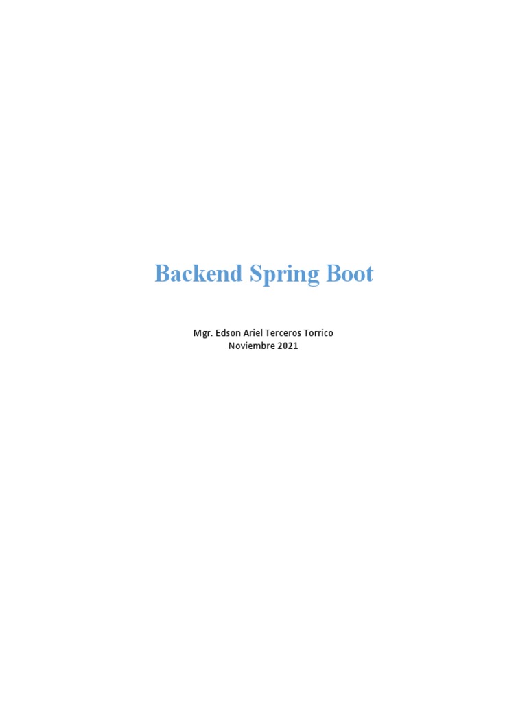 Backend Springboot Pdf Java Lenguaje De Programación Interfaz De Línea De Comando