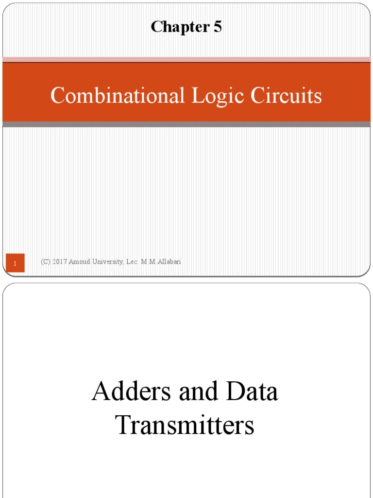 Chapter 5 Combinational Circuits (Adders and Data Transmitters) | PDF ...