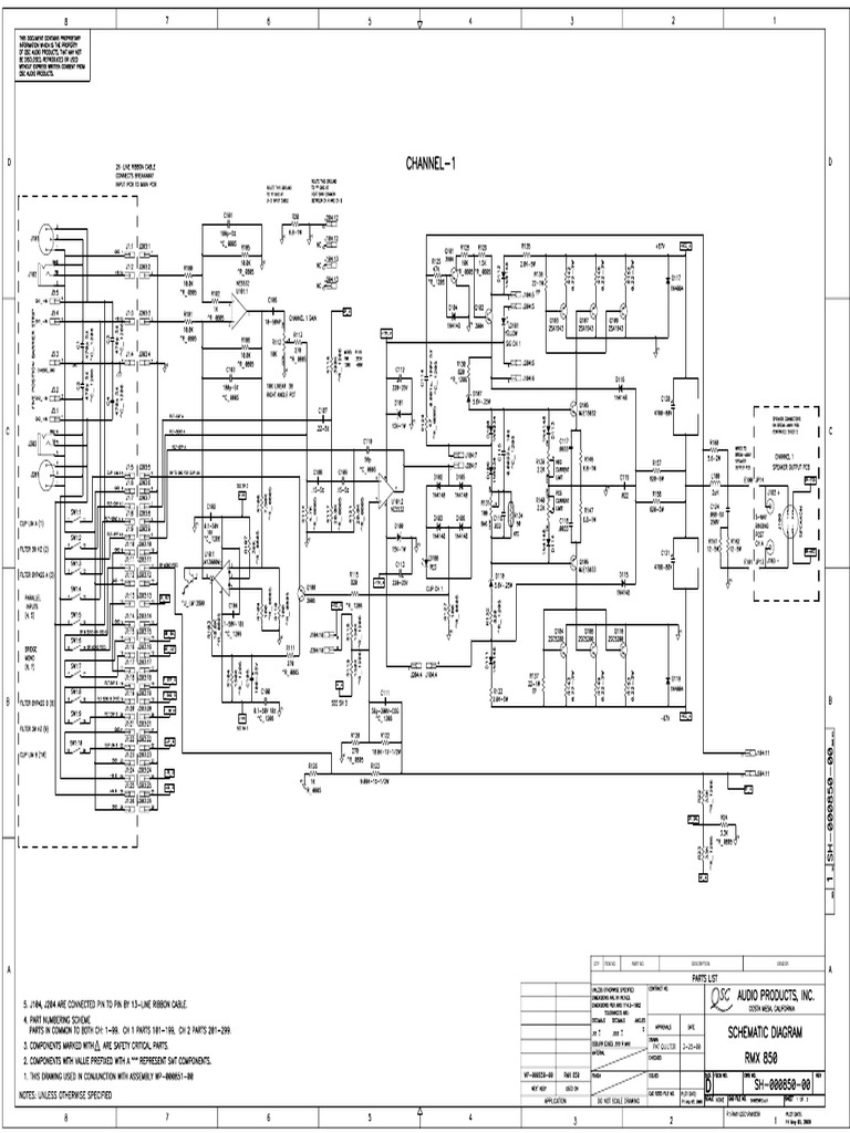 QSC Rmx850 Schematic | PDF | Electrical Connector | Components