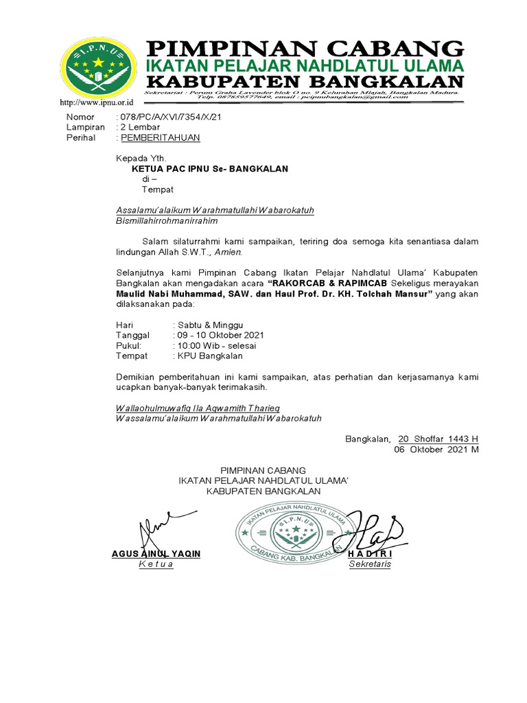 Undangan Kepada PAC | PDF