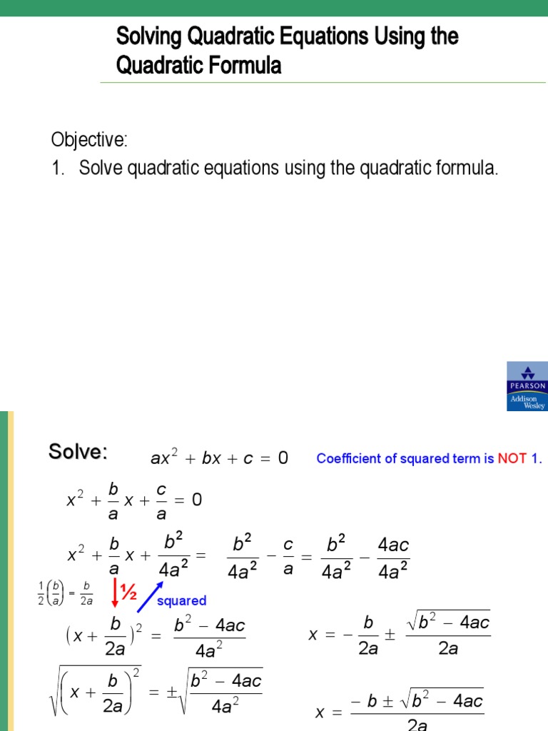 Quadratic Formula and Discriminant | PDF | Quadratic Equation ...