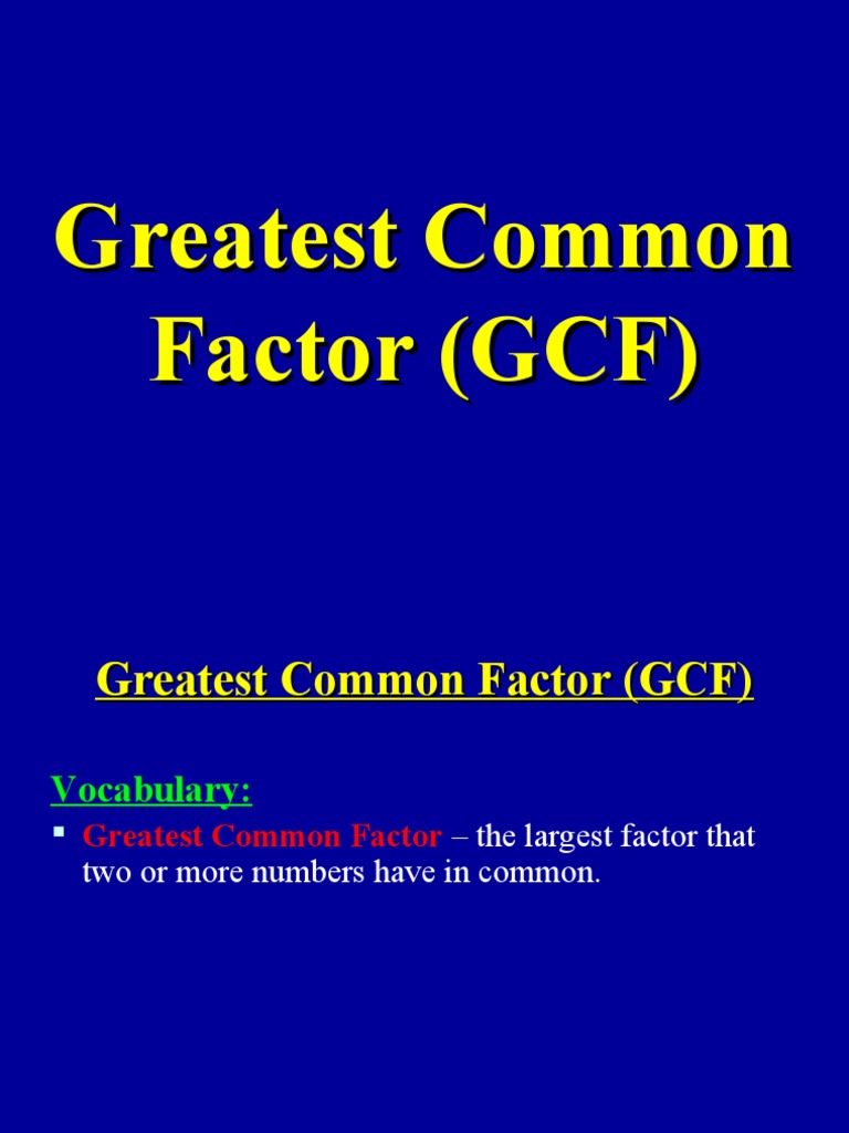 Greatest Common Factor | PDF | Functions And Mappings | Arithmetic