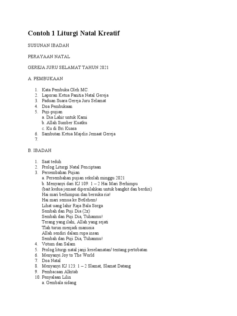 Contoh 1 Liturgi Natal Kreatif | PDF