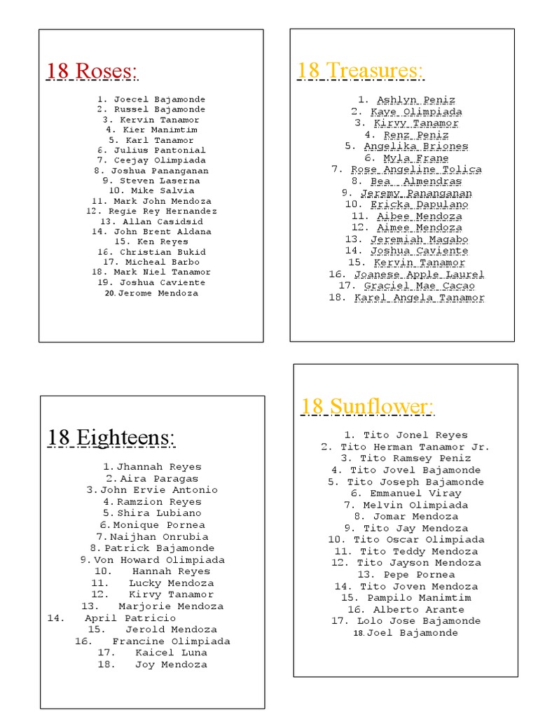 18 Roses:: 18 Treasures | PDF