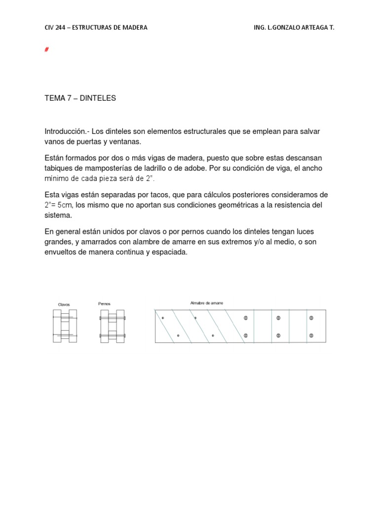 Tema 7-Dinteles | PDF | Materiales | edificio