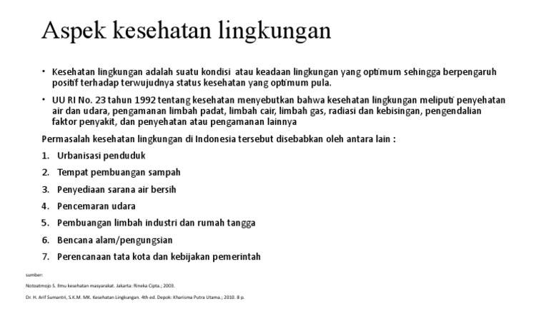 Aspek Kesehatan Lingkungan | PDF | Sains & Matematika