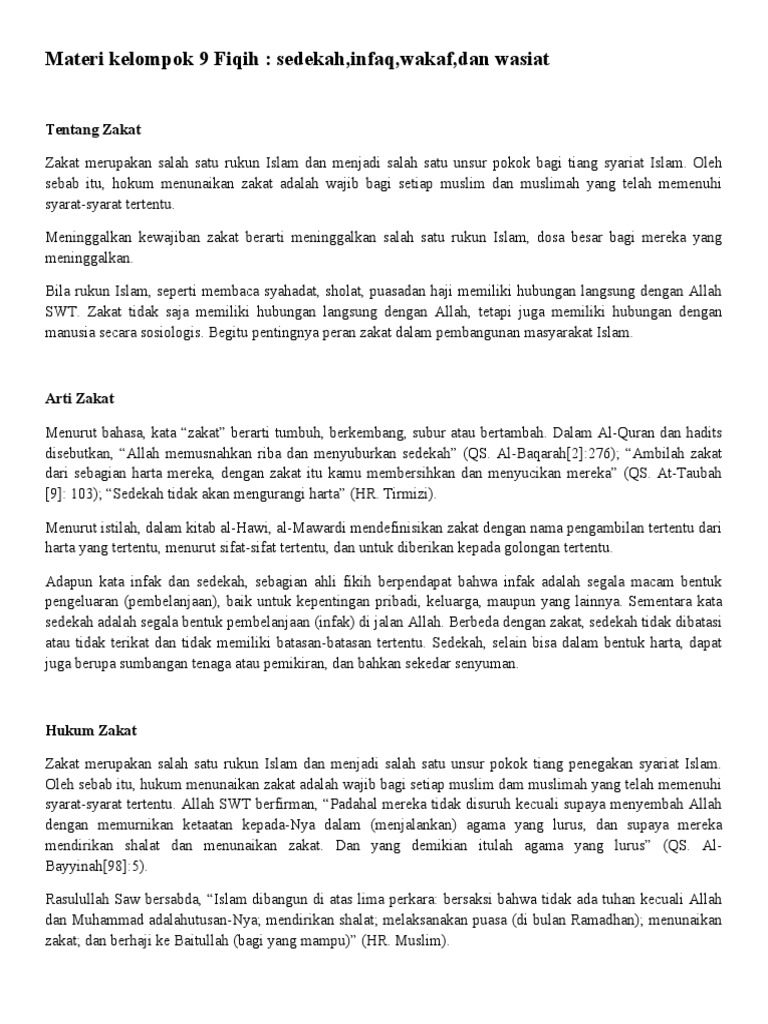 Materi Kelompok 9 Fiqih | PDF