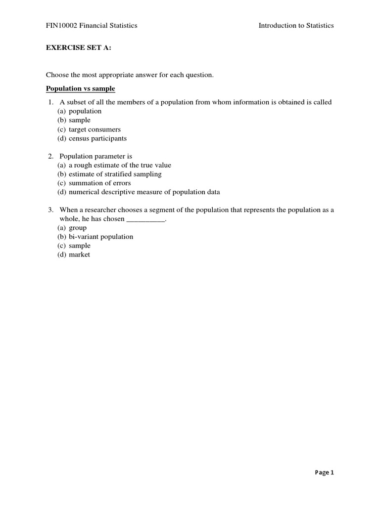 Week 1-Intro To Statistics | PDF | Level Of Measurement | Statistics