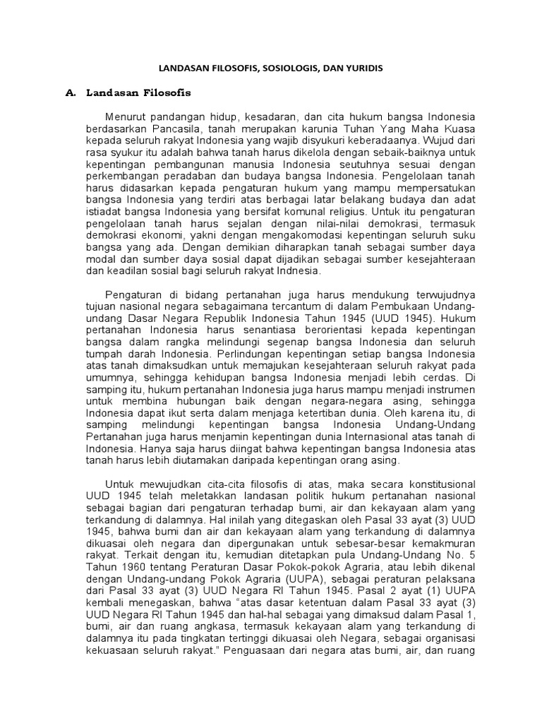 Landasan Filosofis Sosiologis Dan Yuridis | PDF