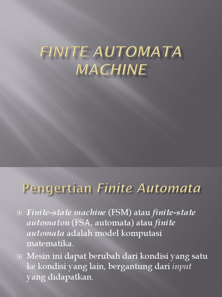 Finite Automata Machine Pdf