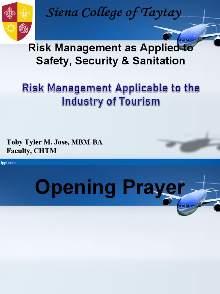 Day 3 Risk Management Applicable To The Industry of Tourism | PDF ...