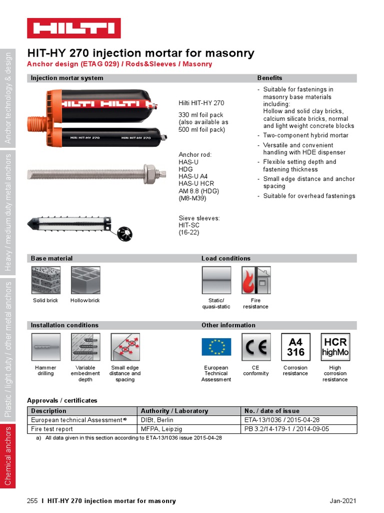 HY 270 With HAS-U A (Yr 2021) | PDF | Brick | Masonry