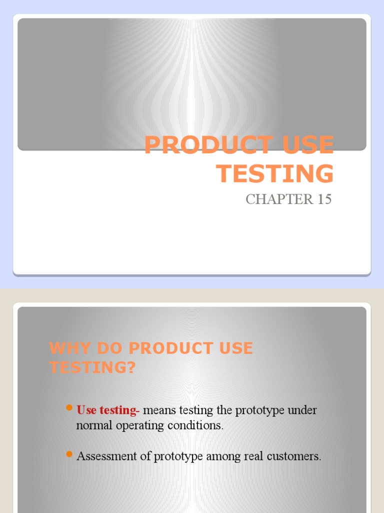 CHAPTER 15 Product Use Testing | PDF