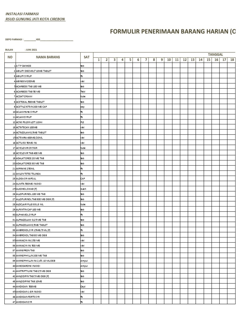 Form Penerimaan Mei | PDF | Drugs | Clinical Medicine