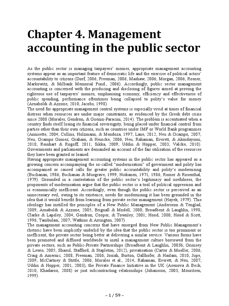 Chapter 4. Management Accounting in The Public Sector | PDF | Civil ...