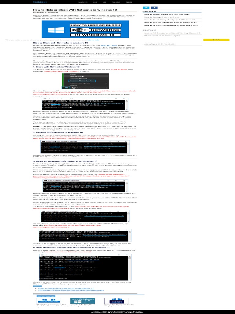 How To Hide or Block WiFi Networks in Windows 10 | PDF | Wi Fi | Windows 10
