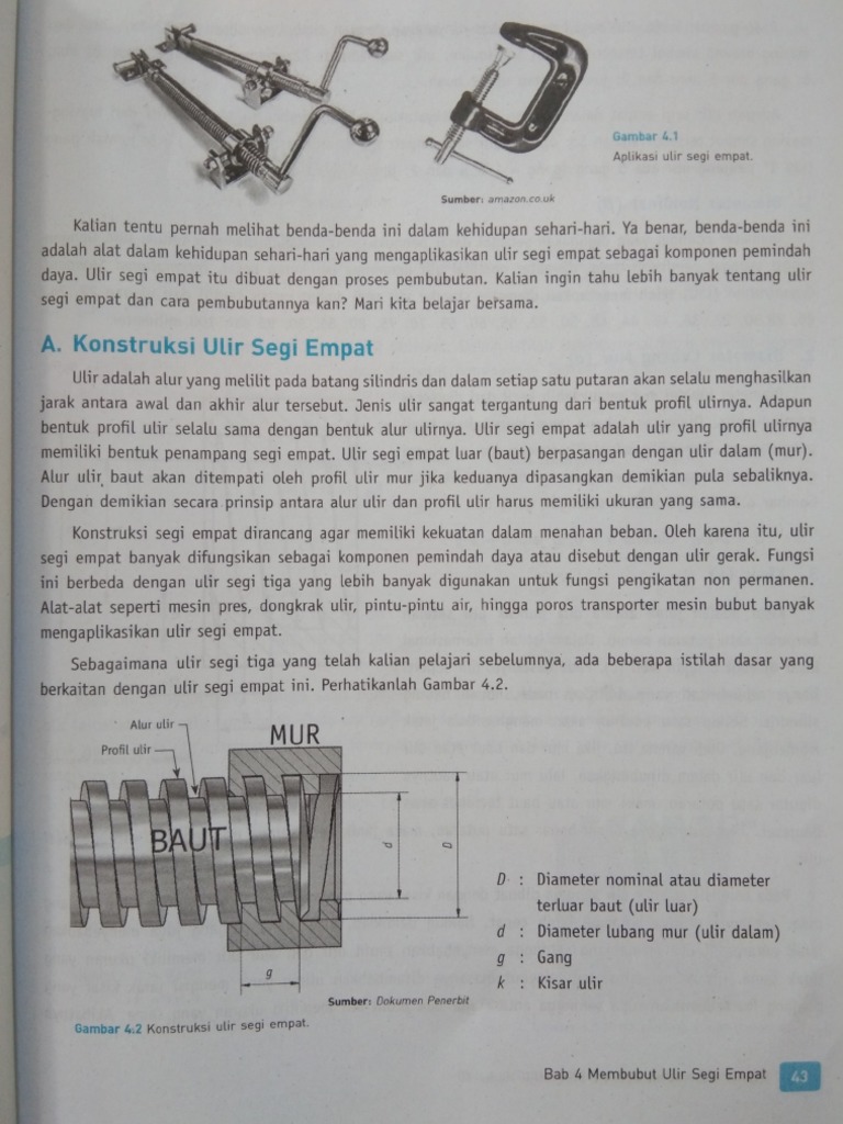 Prosedur Teknik Membubut Ulir Segi Empat | PDF