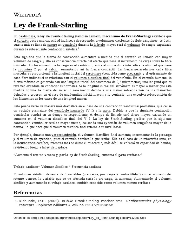 Ley de Frank-Starling | PDF | Anatomía | Especialidades Medicas