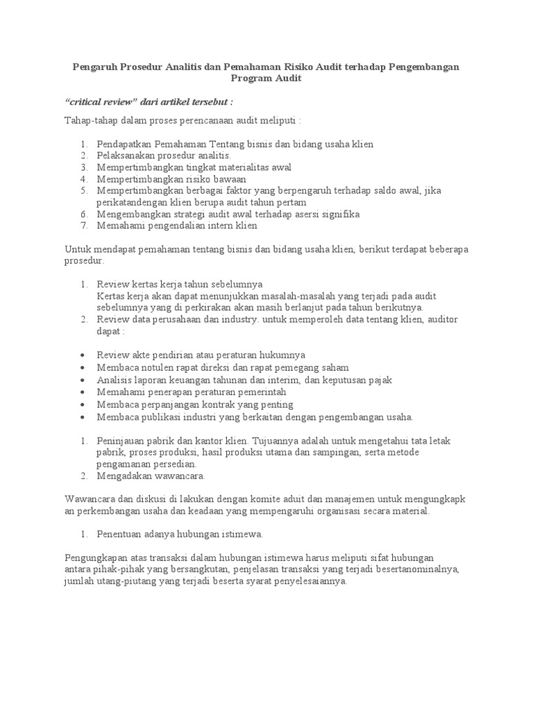 Diskusi 2 Soal 1 Auditing II | PDF