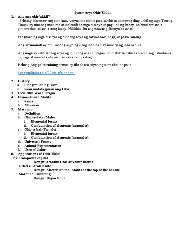 Symmetry Okir o Ukkil Format | PDF