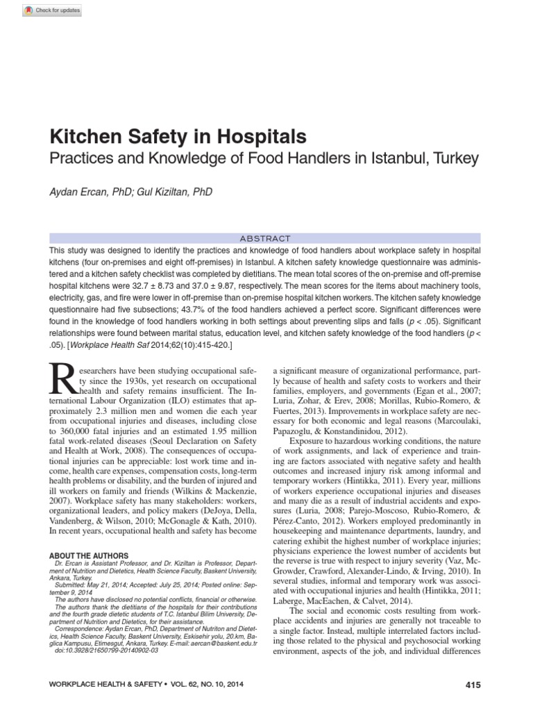 Kitchen Safety in Hospital | PDF | Occupational Safety And Health | Safety