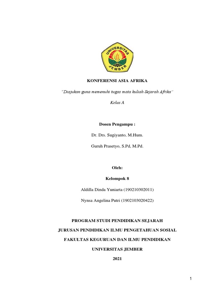 Sejarah Konferensi Asia-Afrika 1955 | PDF