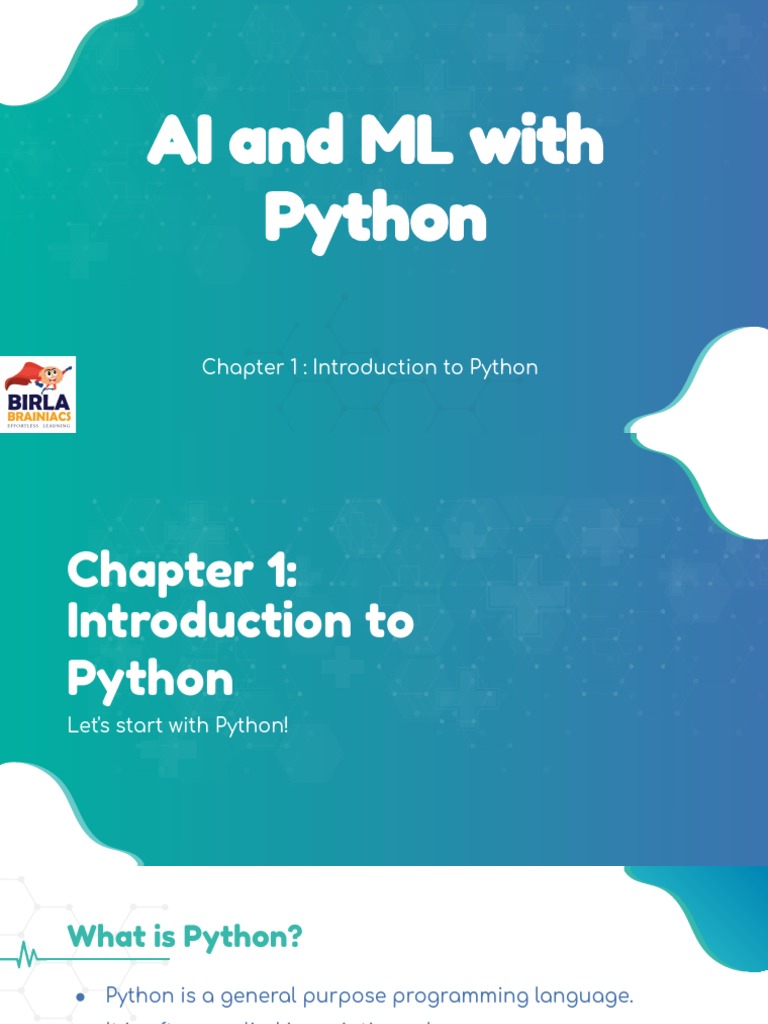 AI and ML With Python: Chapter 1: Introduction To Python | PDF | Python ...