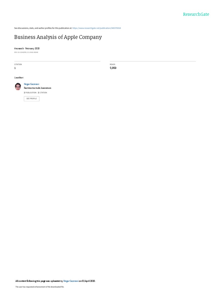 Apple Business Analysis 2020 | PDF | Apple Inc. | Corporate Social ...