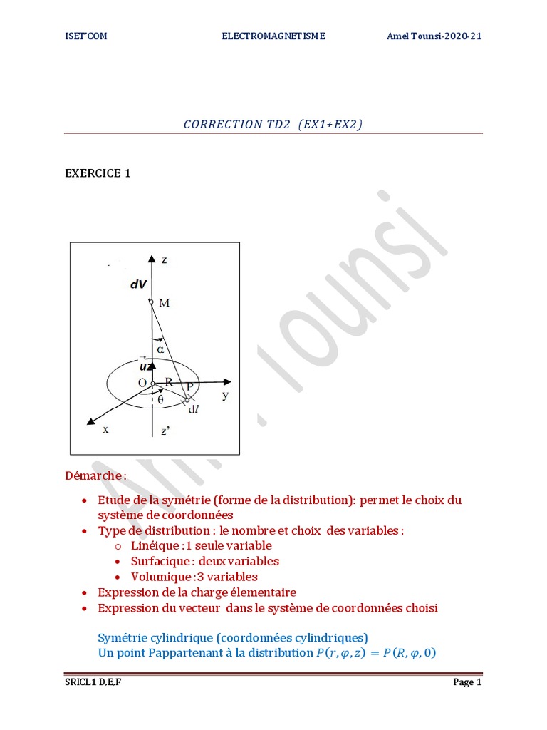 Correction TD2 | PDF | Physique théorique | Mathématiques