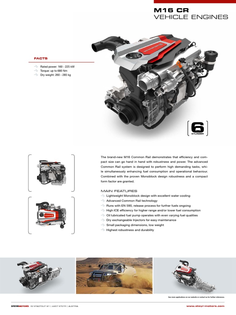 Steyr M16 Diesel Engine Specifications | PDF | Diesel Engine | Turbocharger
