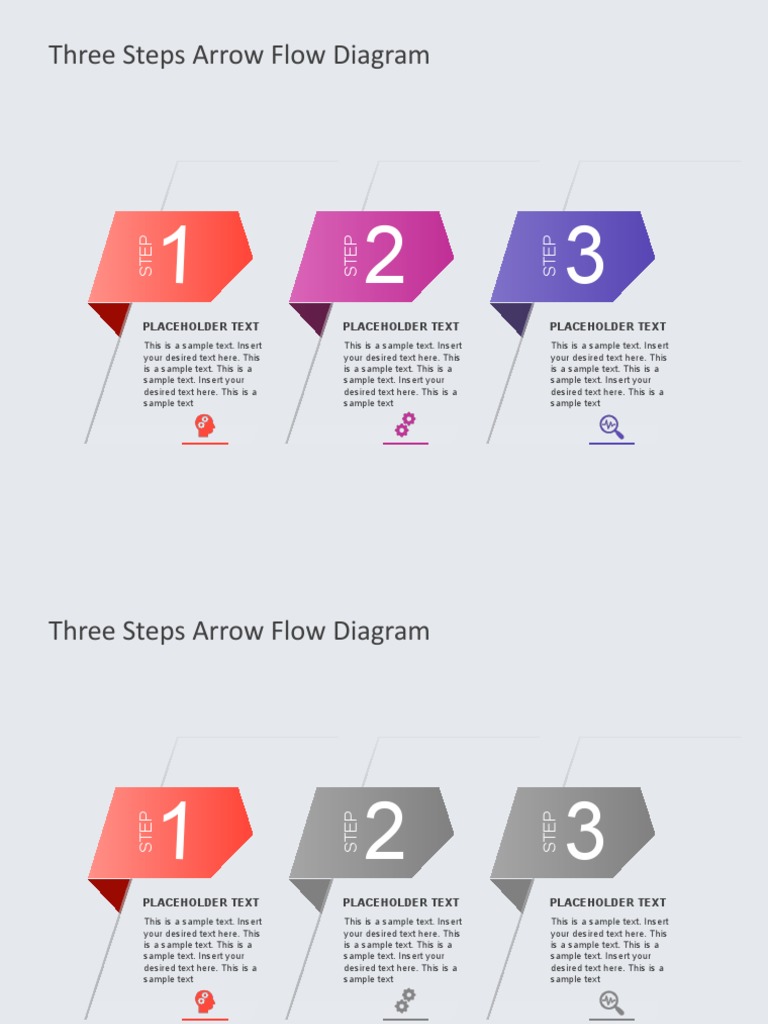 01 Three Steps Arrow Flow Diagram 4x3 | PDF