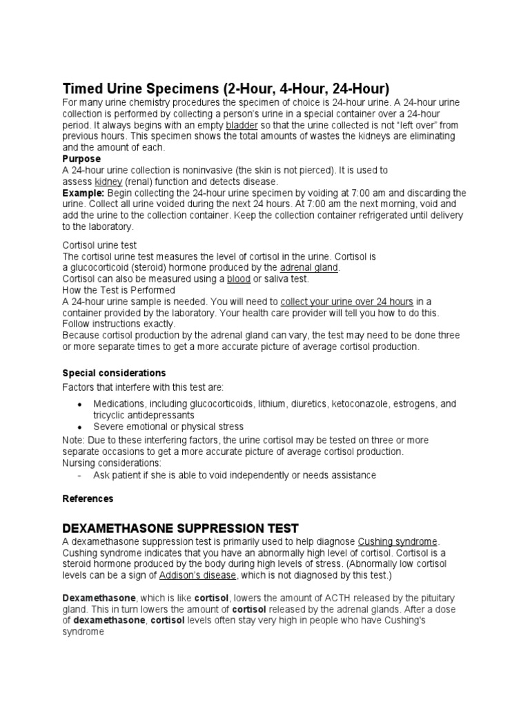 Diagnostic Tests For Cushing's | PDF | Cortisol | Adrenal Gland